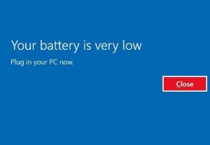 Sửa lỗi Your battery is very low, running low trên win 11, 10 ...